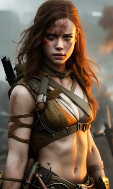 Post-Apocalyptic Warrior Girl 347 - AI Generated Artwork - NightCafe Creator