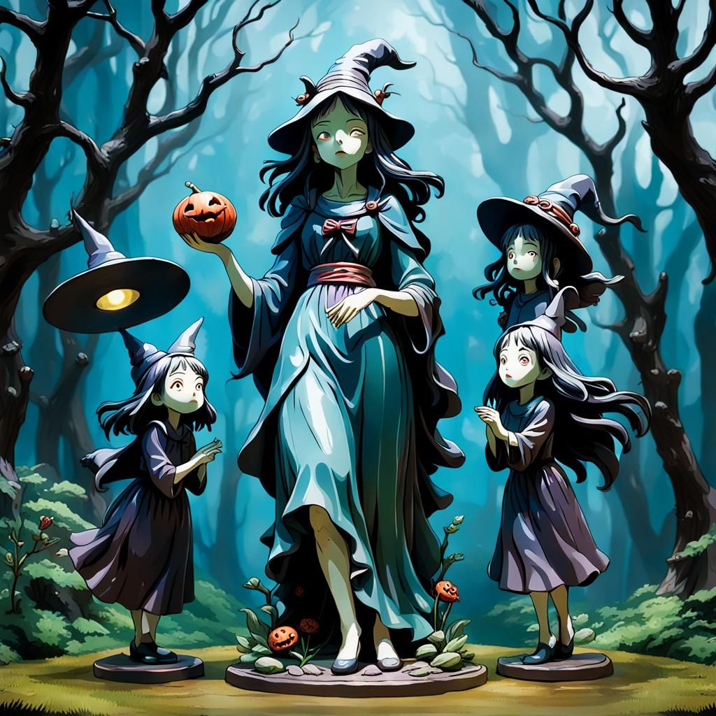 Witches in Eternal Slumber: A Dreamcore Statue in ... - AI Art