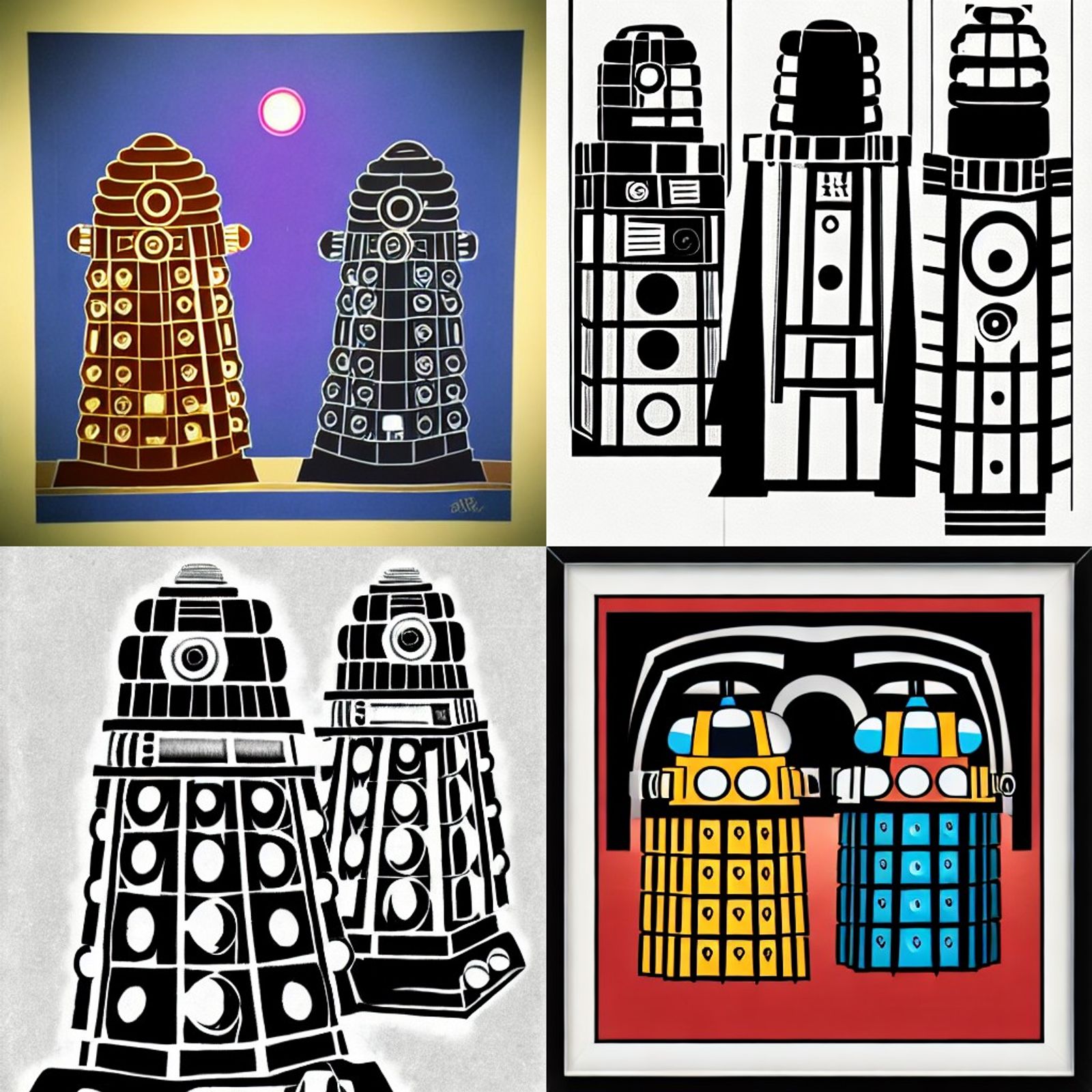 Art Deco. Daleks. - AI Generated Artwork - NightCafe Creator