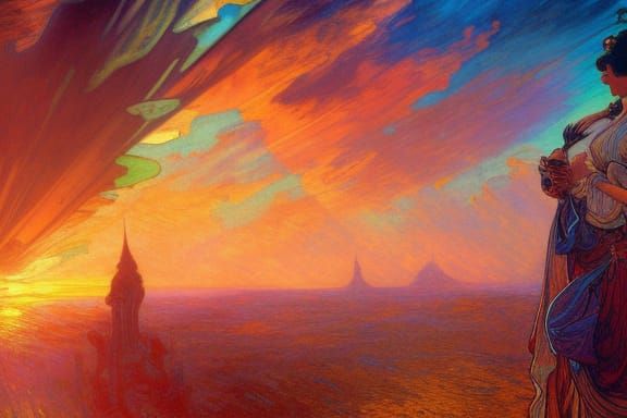 Cinematic fantasy landscape 8k resolution concept art Dan Mumford ...