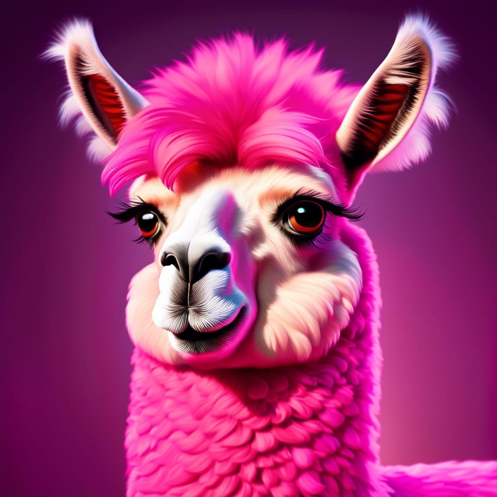 think Pink llama - AI Generated Artwork - NightCafe Creator