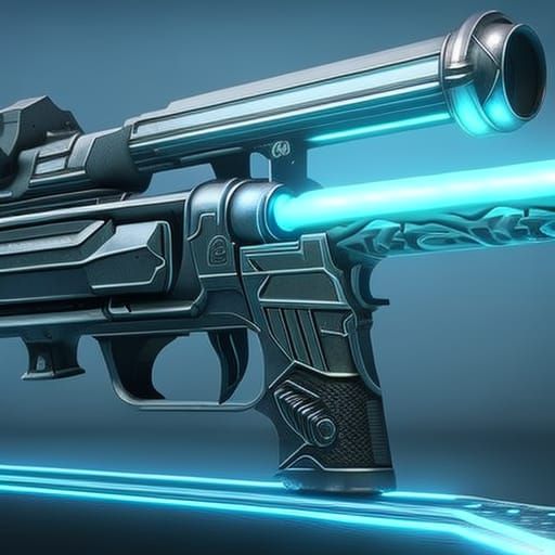 frost gun with blue and white glowing - AI Generated Artwork ...