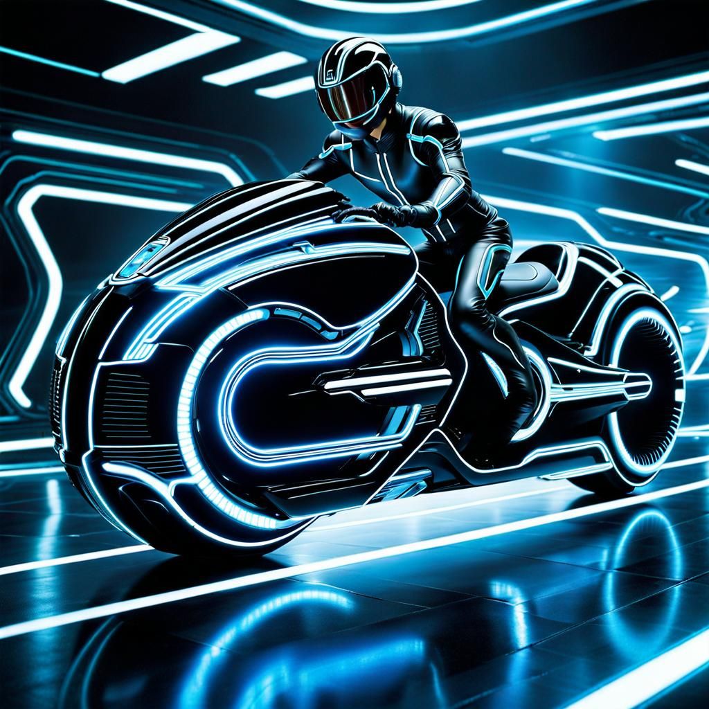 Tron Legacy lightcycle - AI Generated Artwork - NightCafe Creator