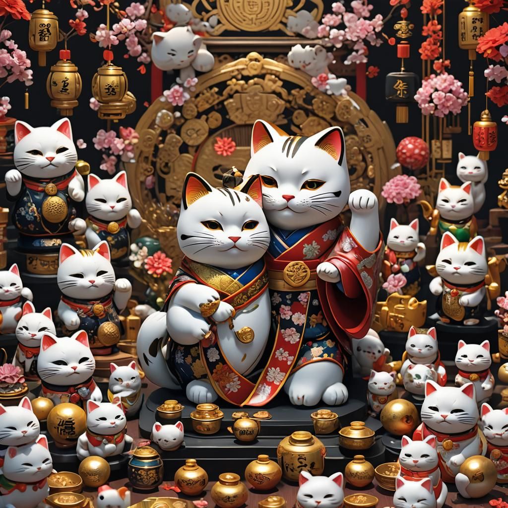 Maneki Neko to you all ☺️ - AI Generated Artwork - NightCafe Creator