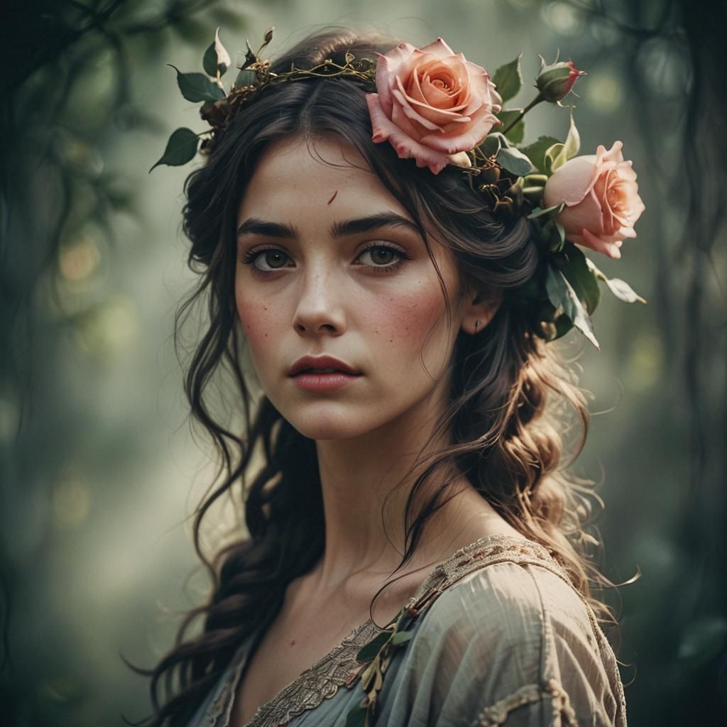 (ethereal_portrait_beautiful_woman_with_a_rose_in_her_hair) - AI ...