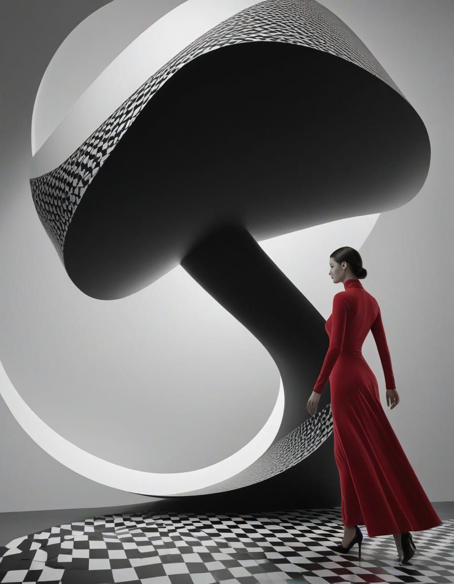 Glamorous Athlete in 3D-Style Calligram - AI Art