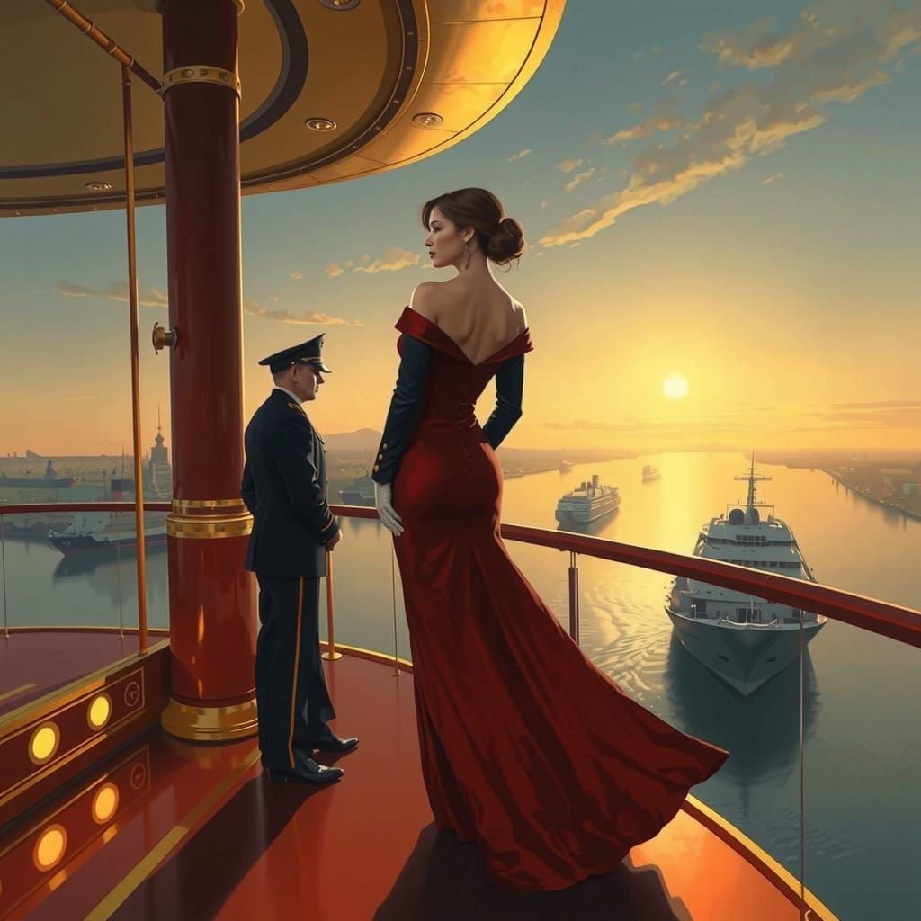 Back to the USSR - Soviet Commissar in a Modernist Cityscape