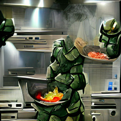 Master Chief Cooking - AI Generated Artwork - NightCafe Creator