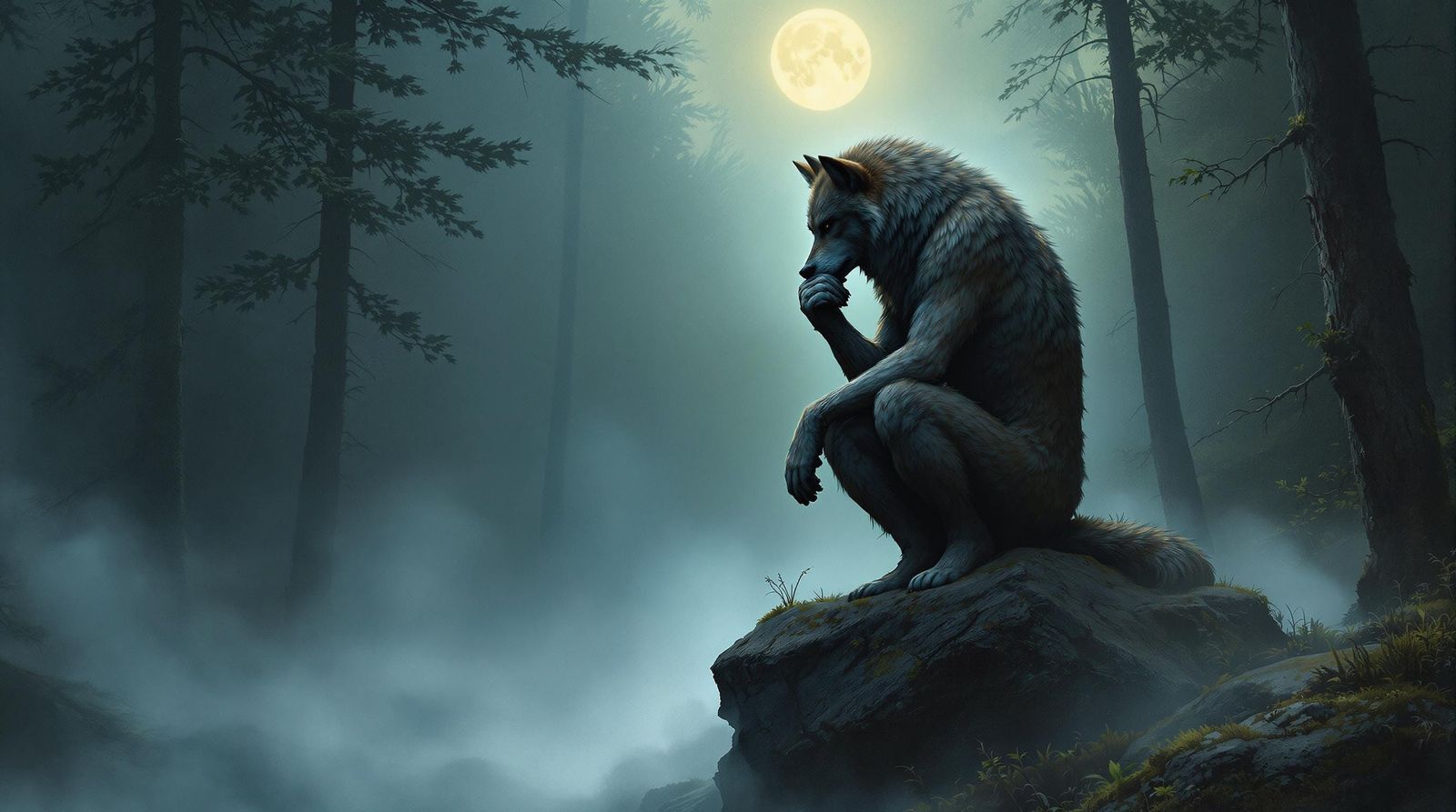 Aware Wolf - Wolf Contemplates Nature