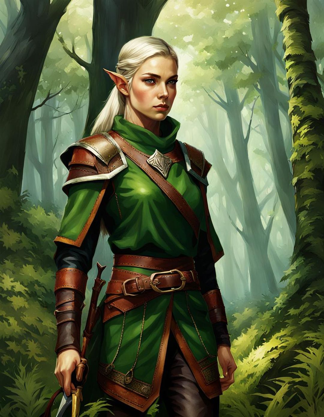 Female Elf Ranger Keeping Watch In The Ancient Forest 6 Ai Generated Artwork Nightcafe Creator