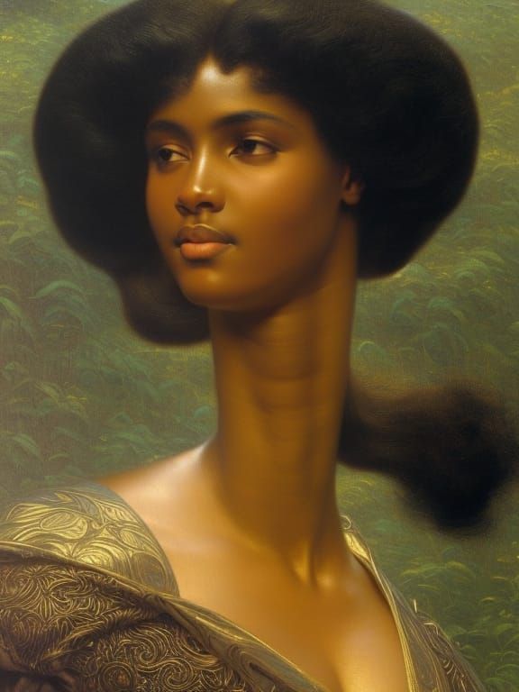 elegant black female woman medieval knight close-up portrait graceful ...