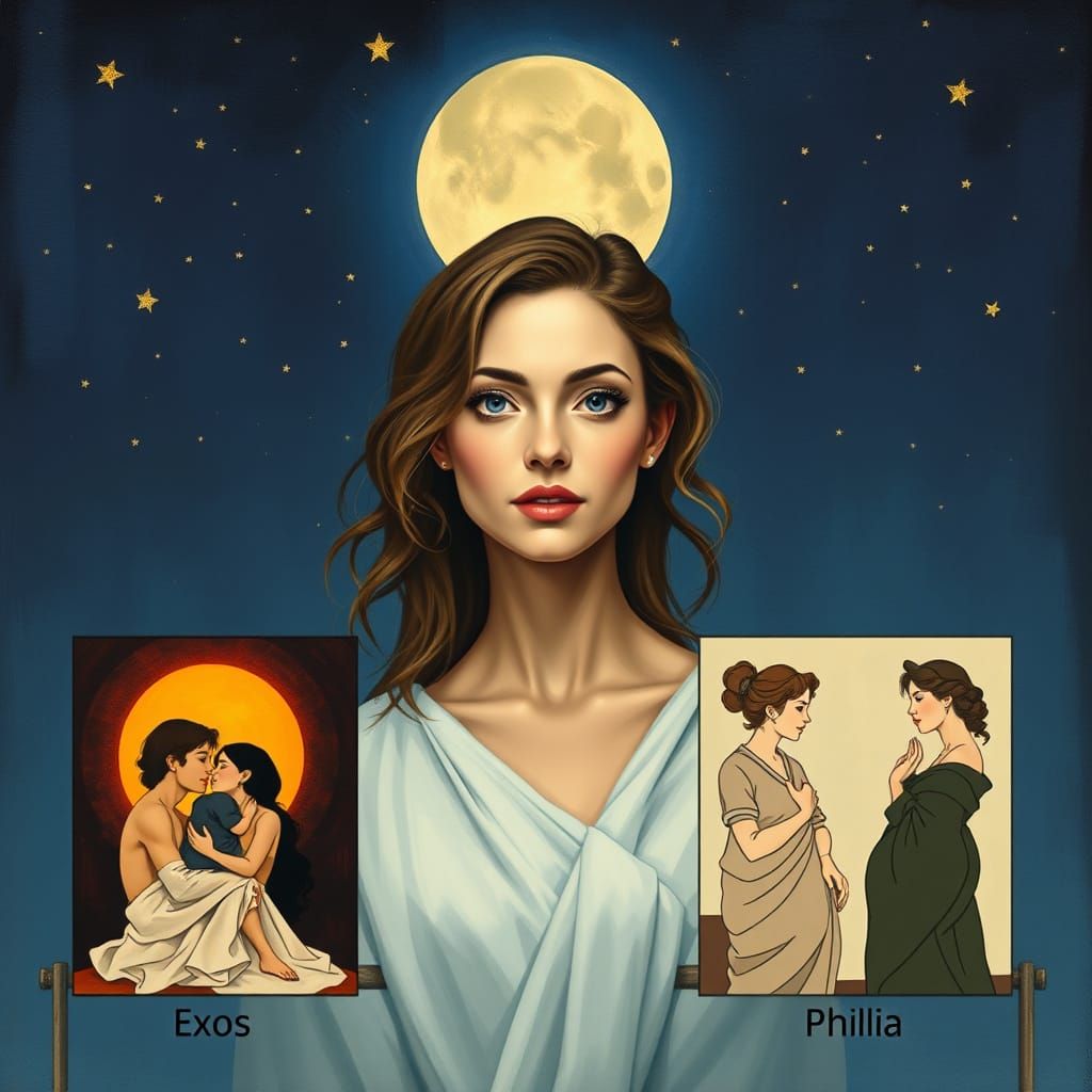 Platonic Love Types: Eros, Ágape, and Philia in Ha... - AI Art