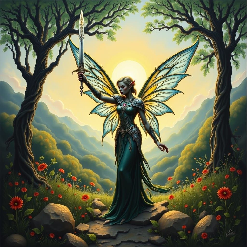 a fierce battle., Elara manages to defeat the leader of the dark fairy ...