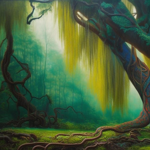 The Weeping Forest of Woe - AI Generated Artwork - NightCafe Creator