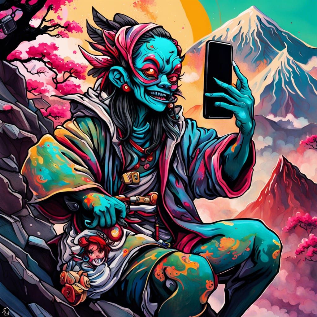 Tengu selfie - AI Generated Artwork - NightCafe Creator