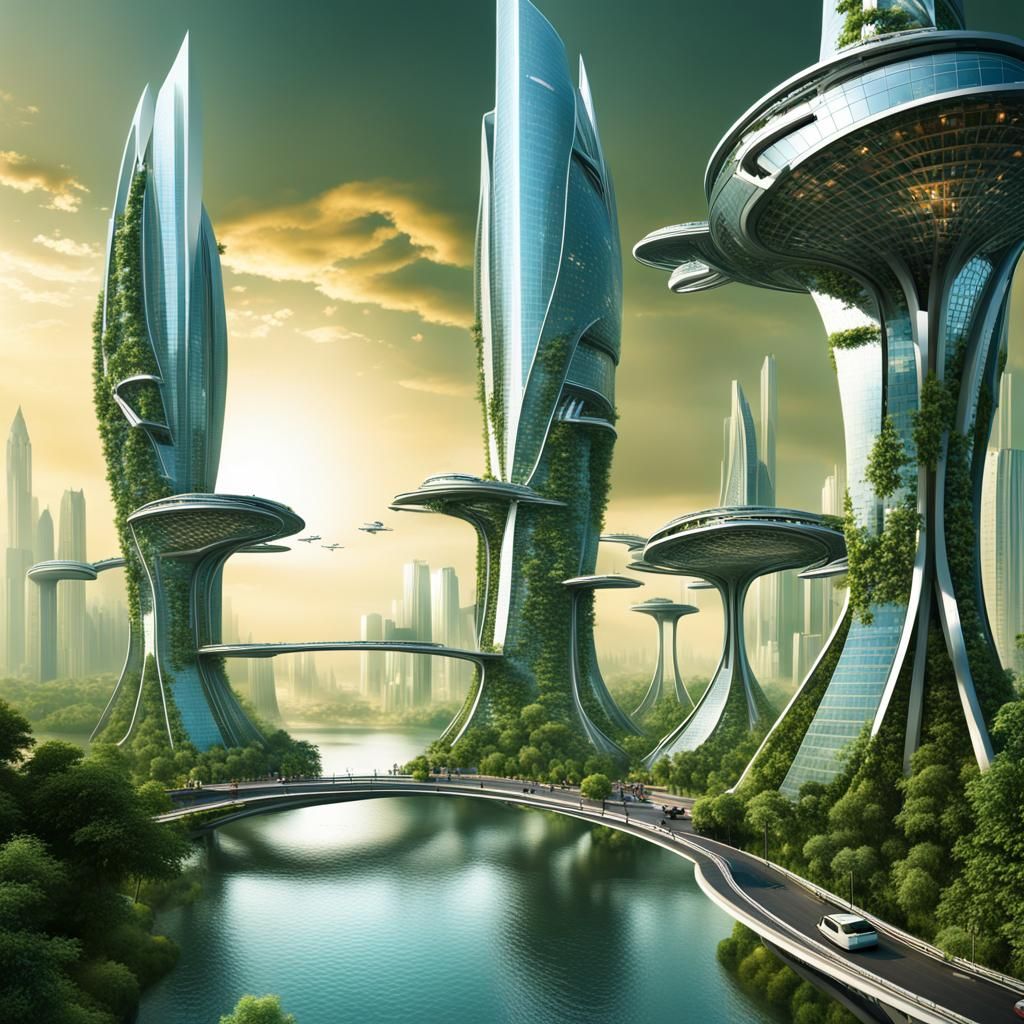 A futuristic stunning utopian world - AI Generated Artwork - NightCafe ...