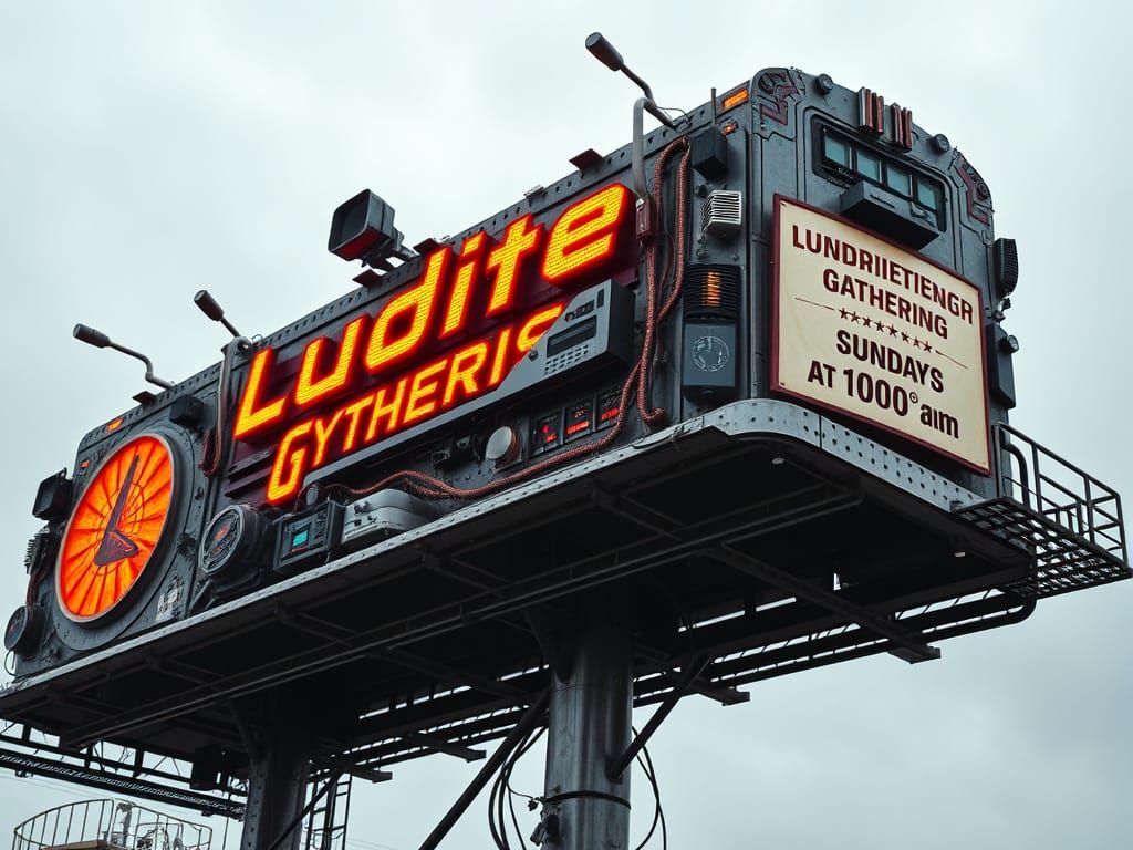 Cyberpunk Luddite Sign - Cyberpunk Luddite Sign