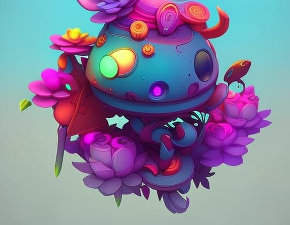 "cute tiny pokemon creature!!! Flowers!! Cosmic aura!!", hyperdetailed ...