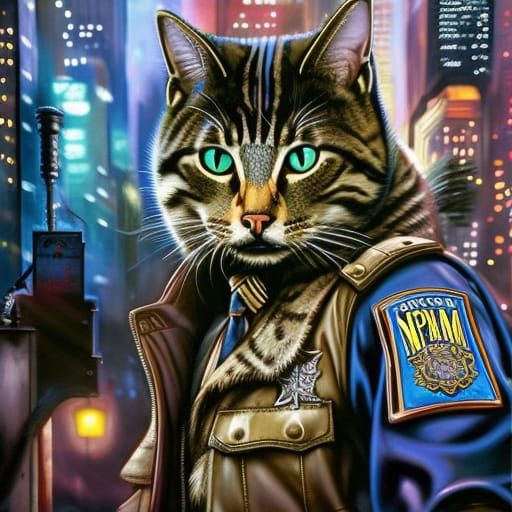 City Police Sgt. Meow Cato - AI Generated Artwork - NightCafe Creator