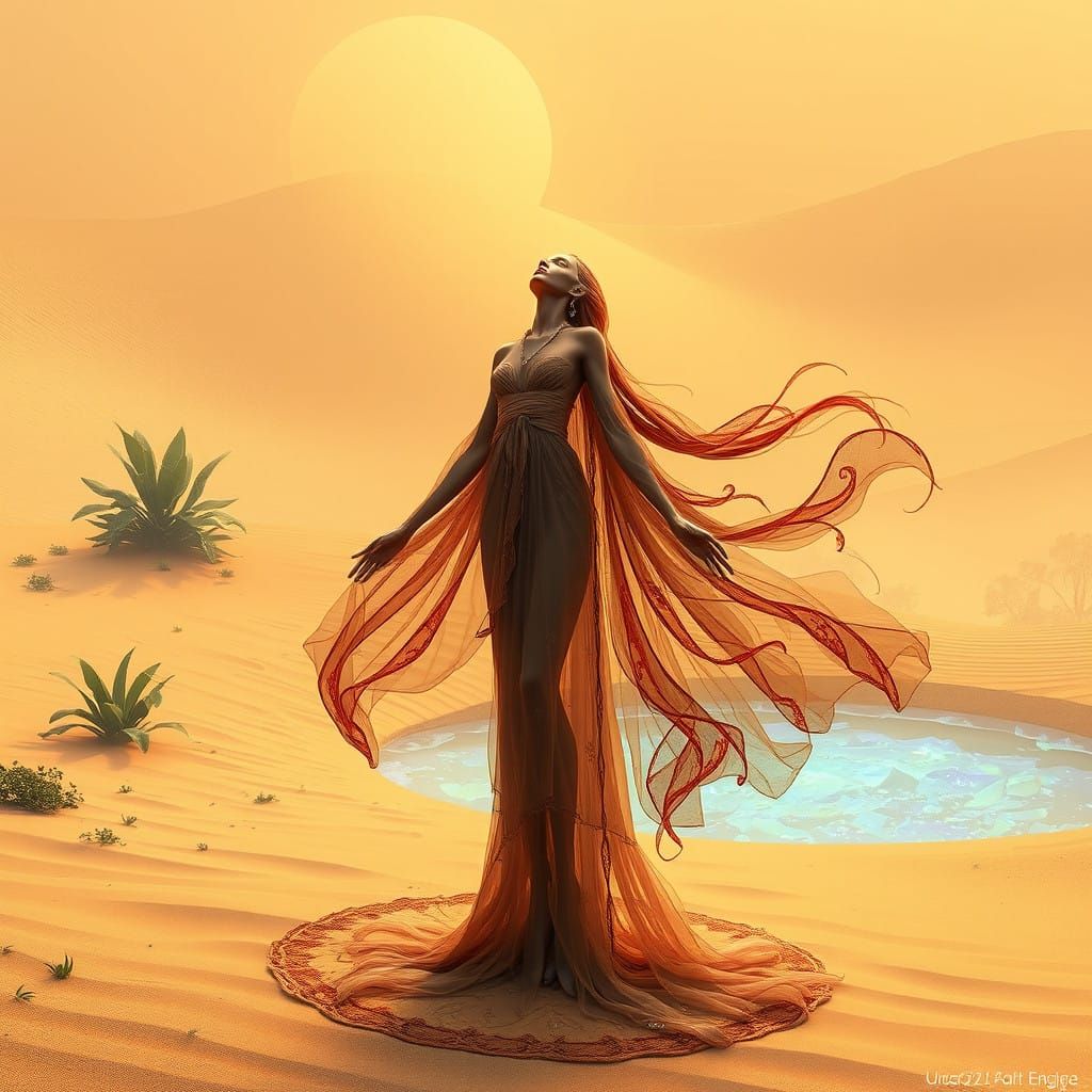 A majestic being draped in silk garment...