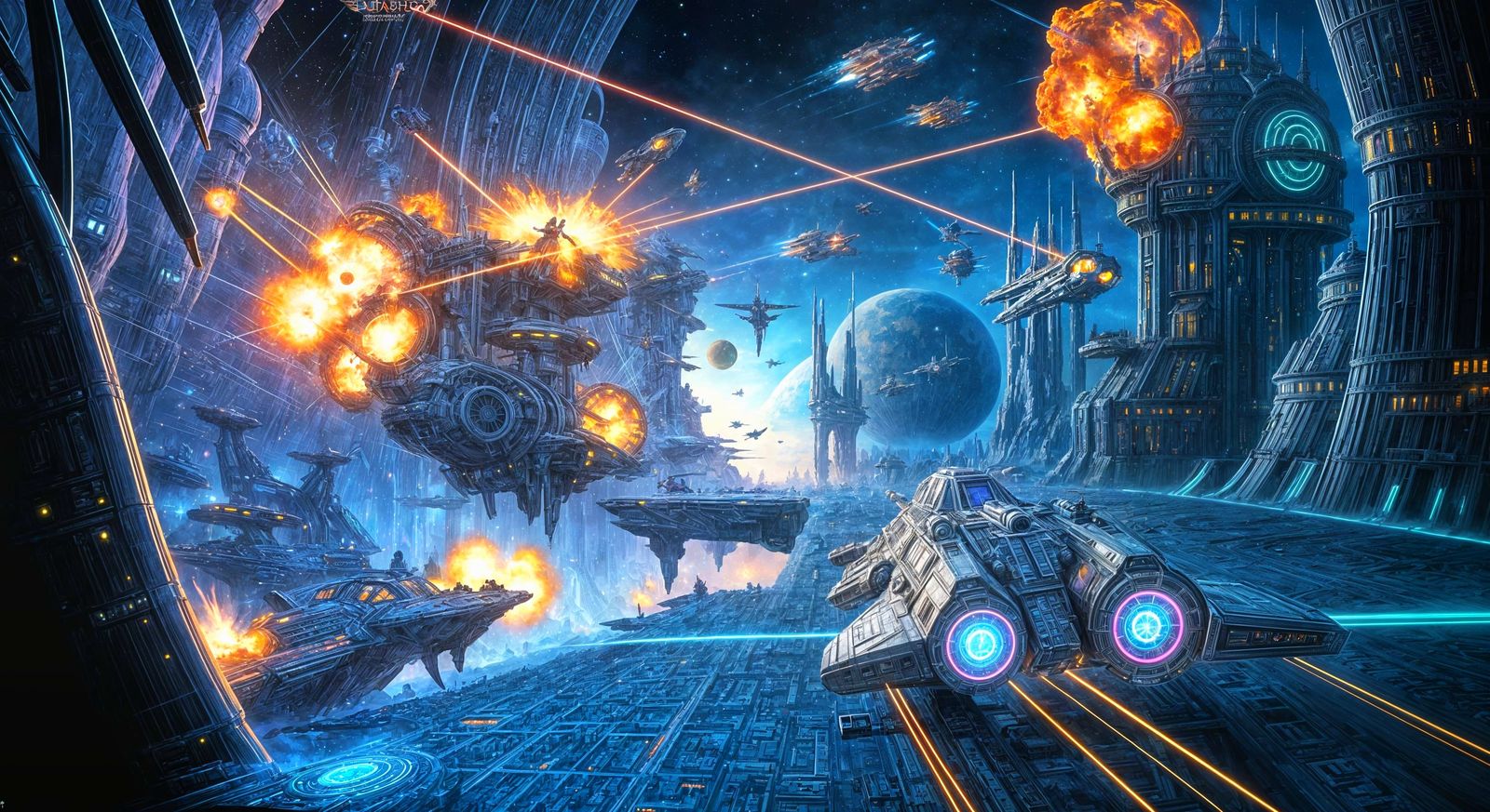 Epic Fantasy Sci-Fi Scene in 80s Retro RPG Style - AI Art