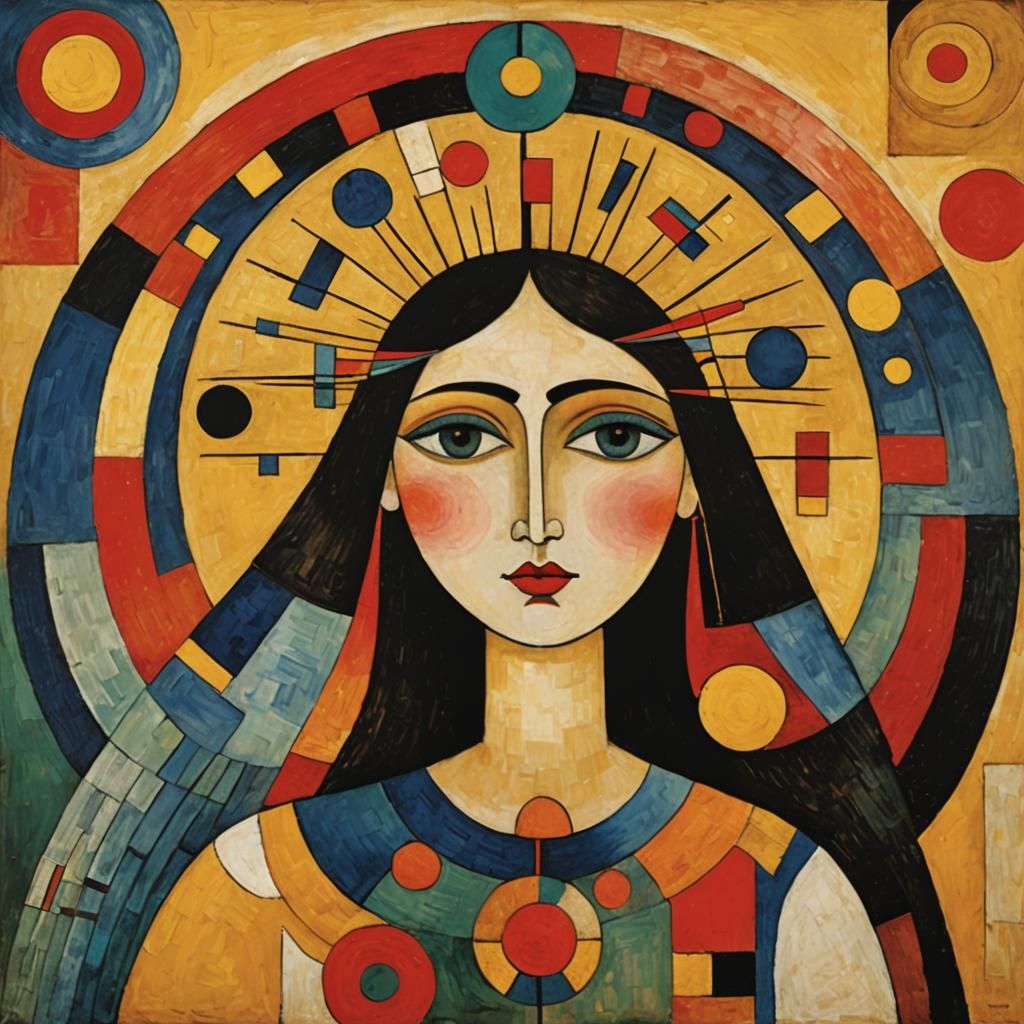 In the style of Paul Klee, Gustav Klimt and Wassily Kandinsky ...