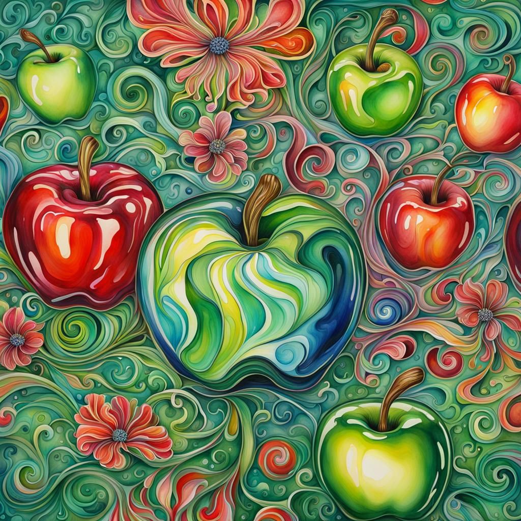 Apple Tile V - AI Generated Artwork - NightCafe Creator