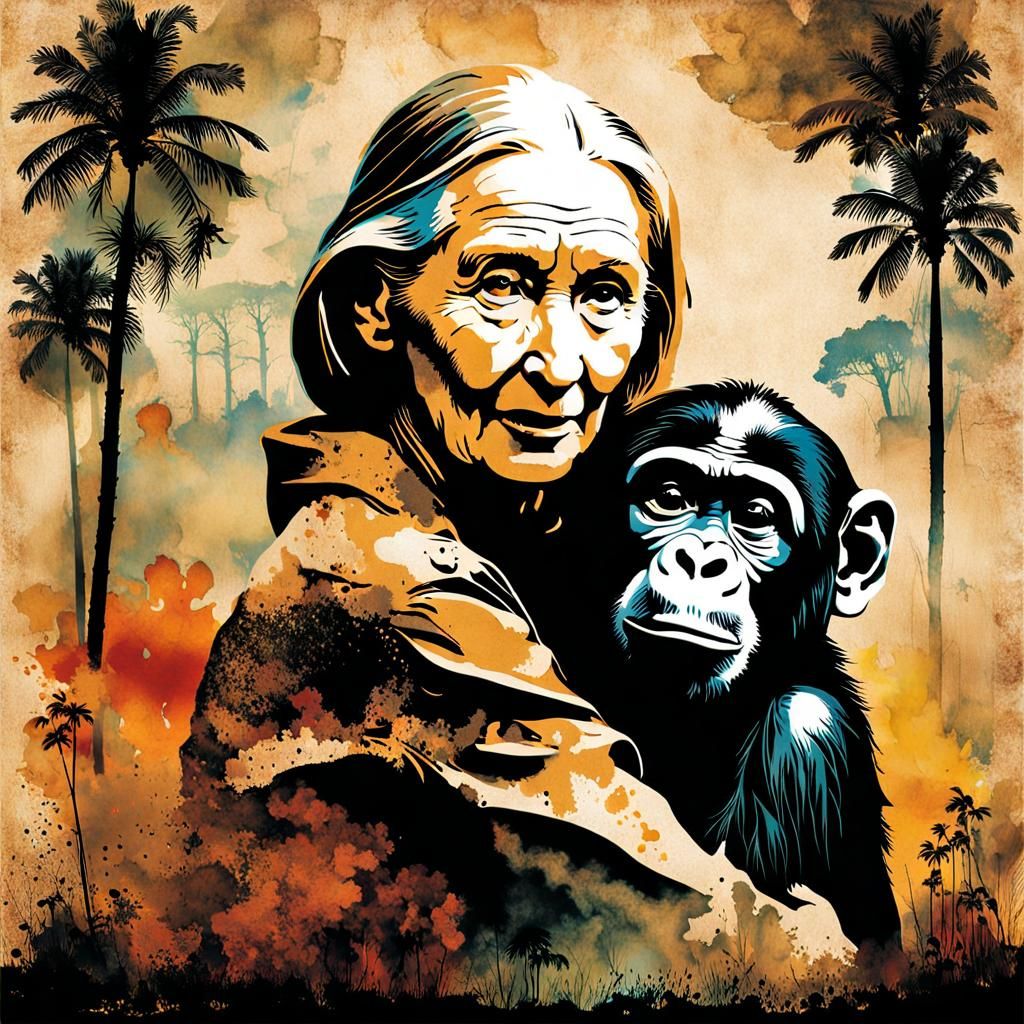 Jane Goodall II - AI Generated Artwork - NightCafe Creator