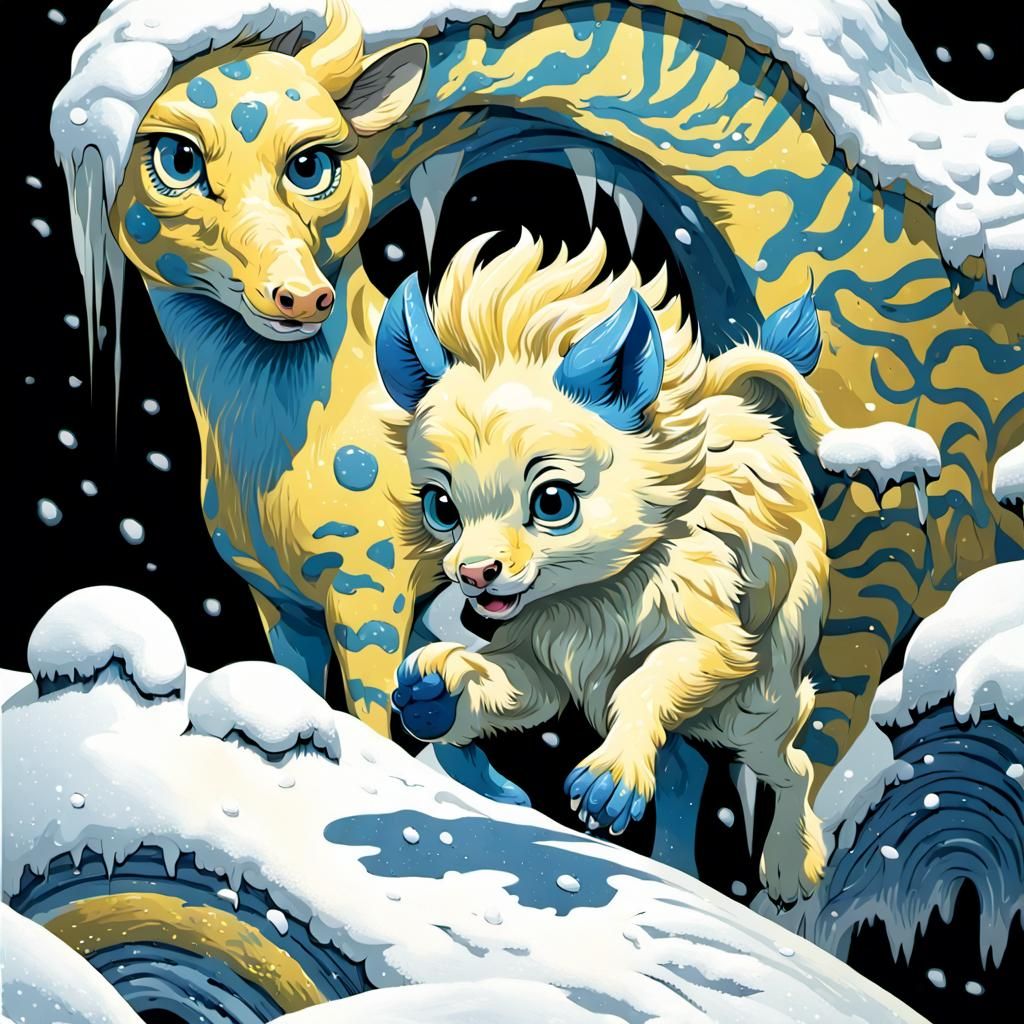 Cute Animals in Snow - Cute Animals in Snow