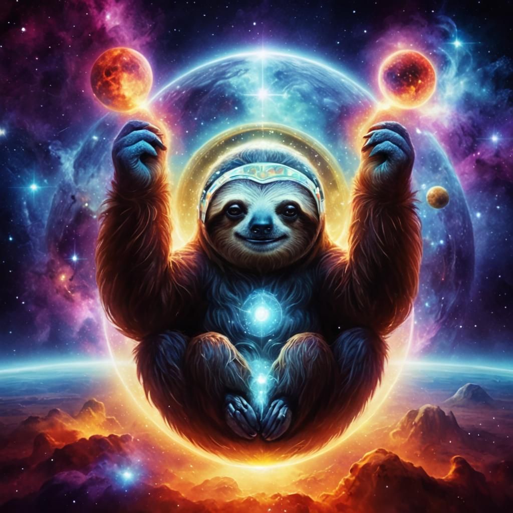 Cosmic psychic sloth. - AI Generated Artwork - NightCafe Creator
