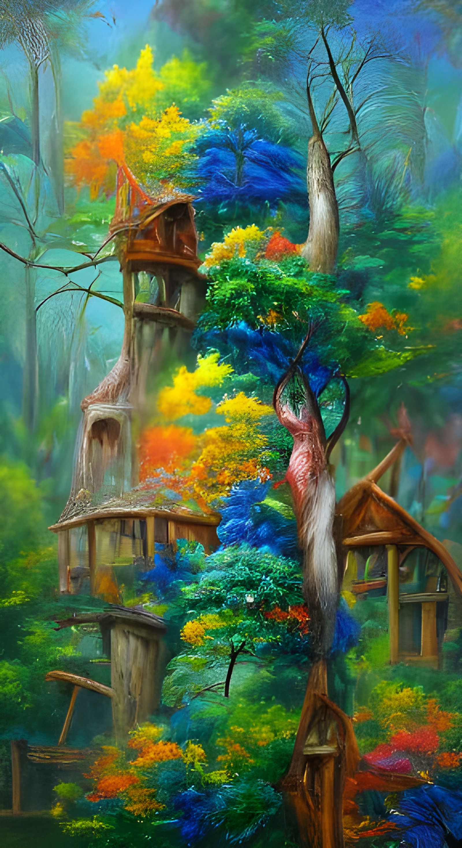 The tall tree house - AI Generated Artwork - NightCafe Creator