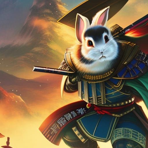 the surprised rabbit samurai : r/nightcafe