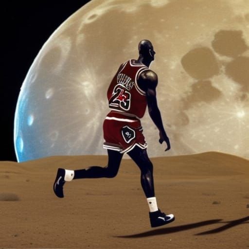 Michael Jordan on moon - AI Generated Artwork - NightCafe Creator