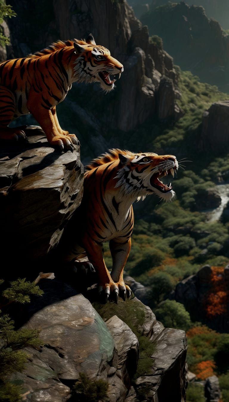 Fantasy Tigers - Hyperrealistic Fantasy Tiger Dragon Hybrid