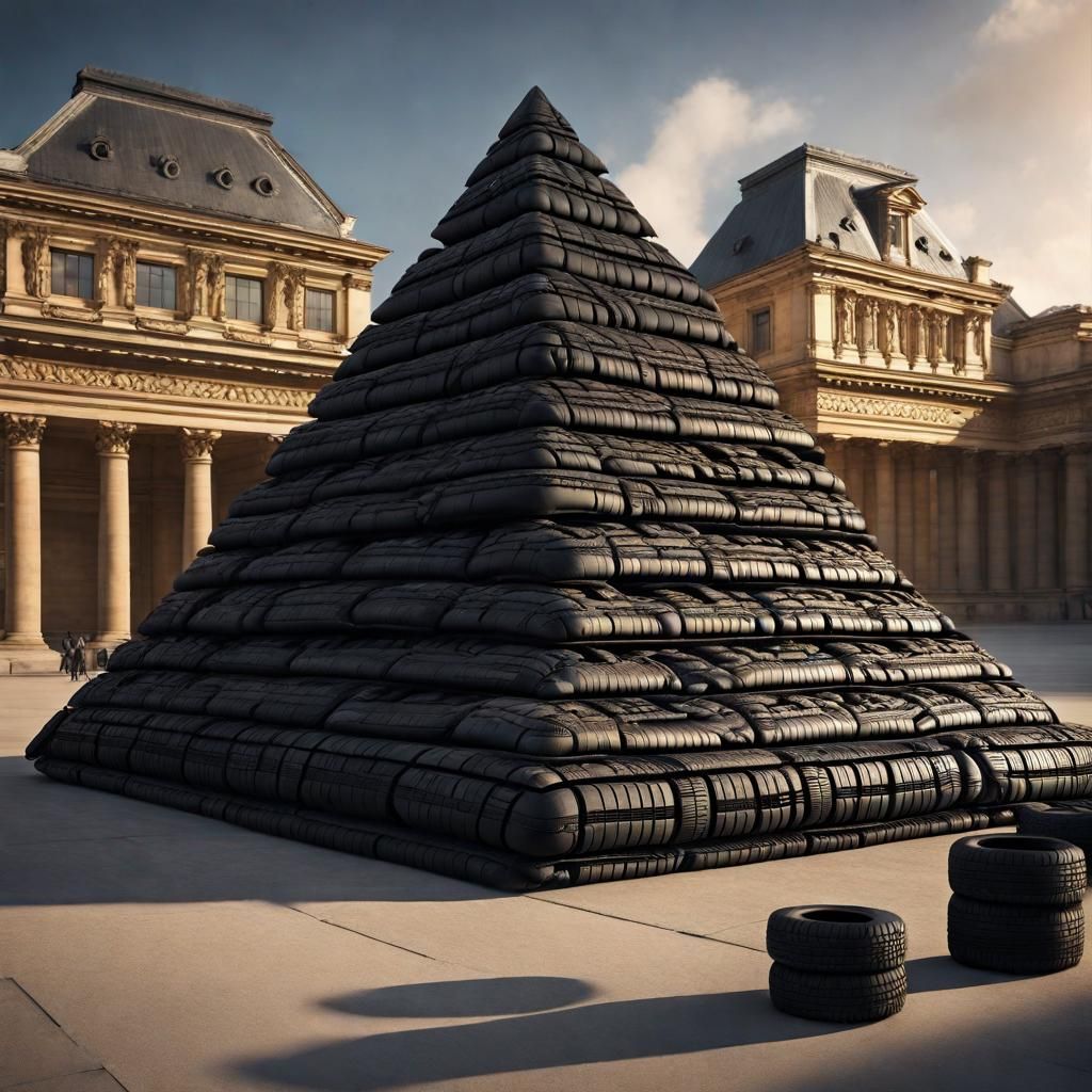 Tire Pyramid - AI Generated Artwork - NightCafe Creator