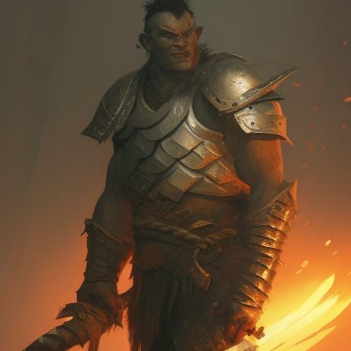 Half-Orc Warrior - AI Generated Artwork - NightCafe Creator