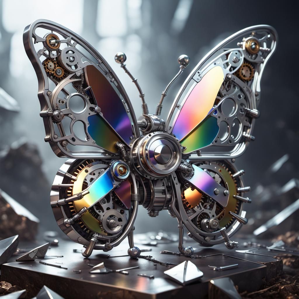 Steely Flutterby - AI Generated Artwork - NightCafe Creator