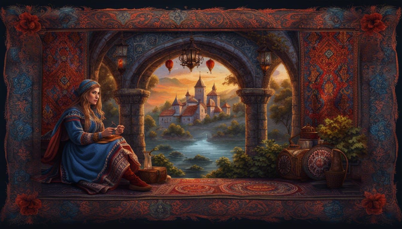 serbian knitting pattern srpska sara tapestry - AI Generated Artwork ...