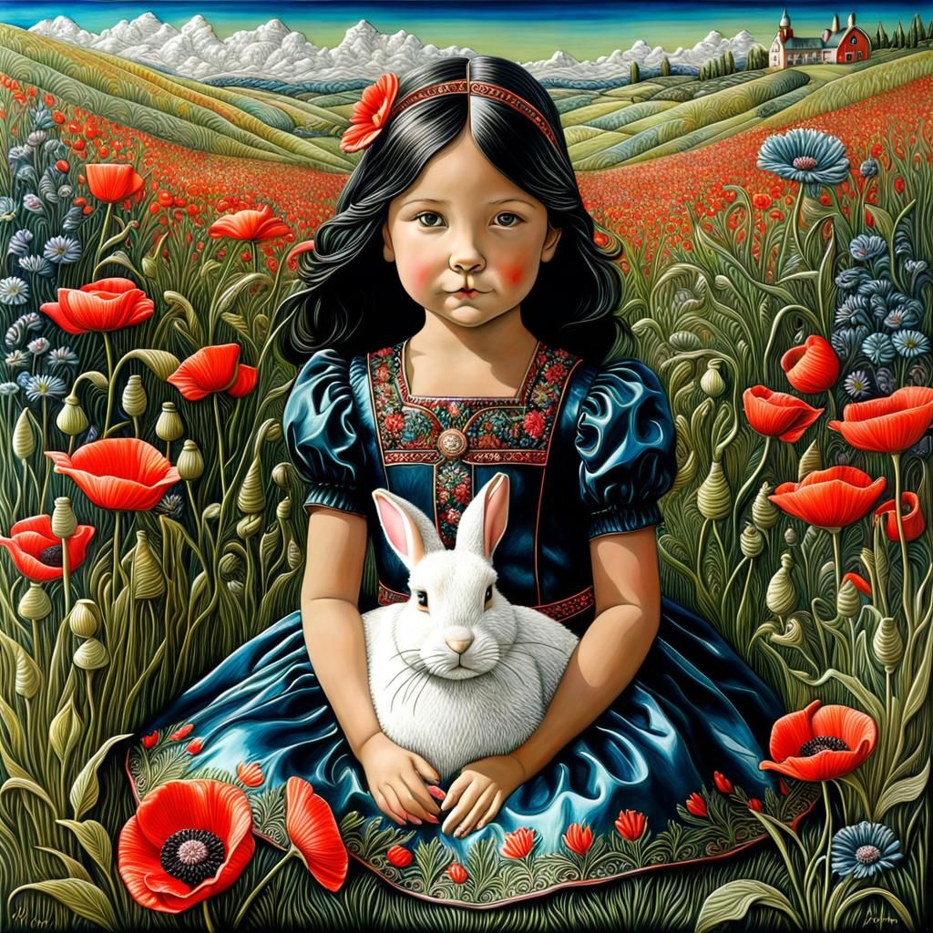 A Girl and Her Rabbit - AI Generated Artwork - NightCafe Creator