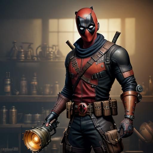 Deadpool Fornite skin - Steampunk Deadpool in Gearpunk Attir...
