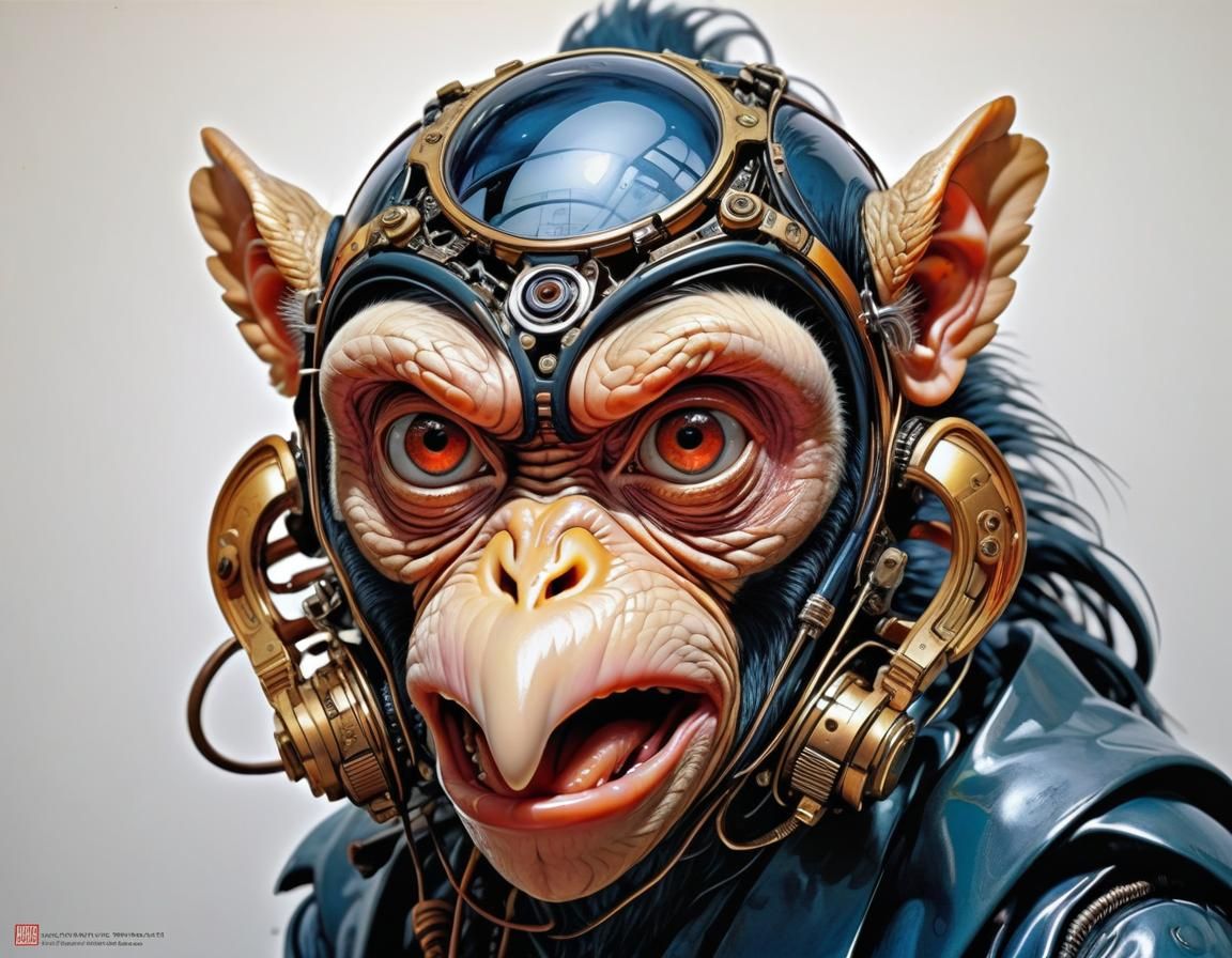 Chicken Beak Cyber Monkey - AI Generated Artwork - NightCafe Creator