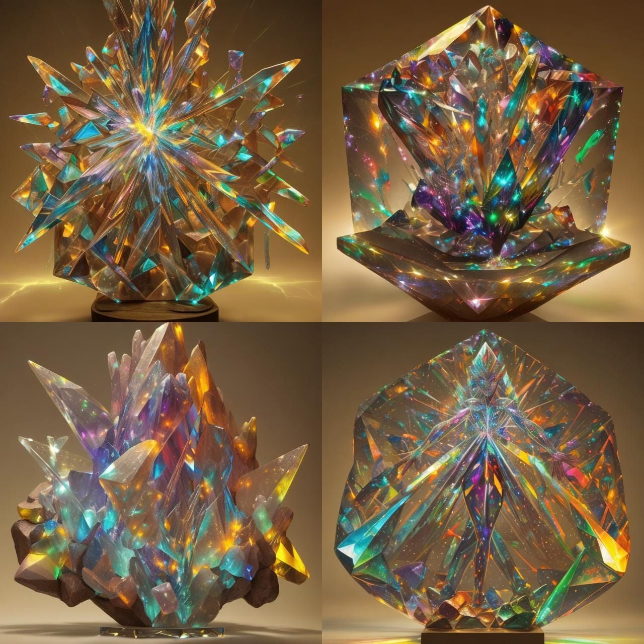 Amazing Jack Storms crystal sculptures. Sparks of colors. Mystical ...
