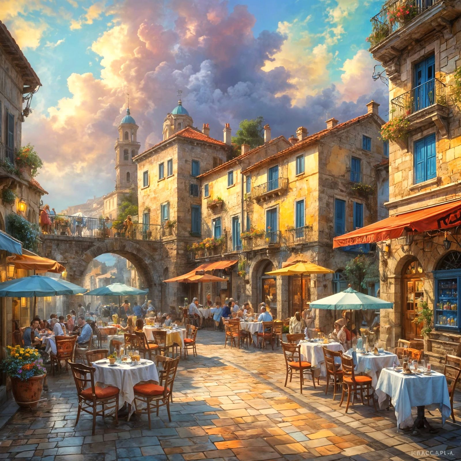 The streets of Italy - Ethereal Italian Port Scene in Vibran...