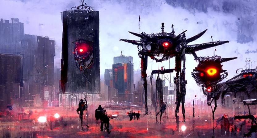 Cyber Hellgate 2 - The City - AI Generated Artwork - NightCafe Creator