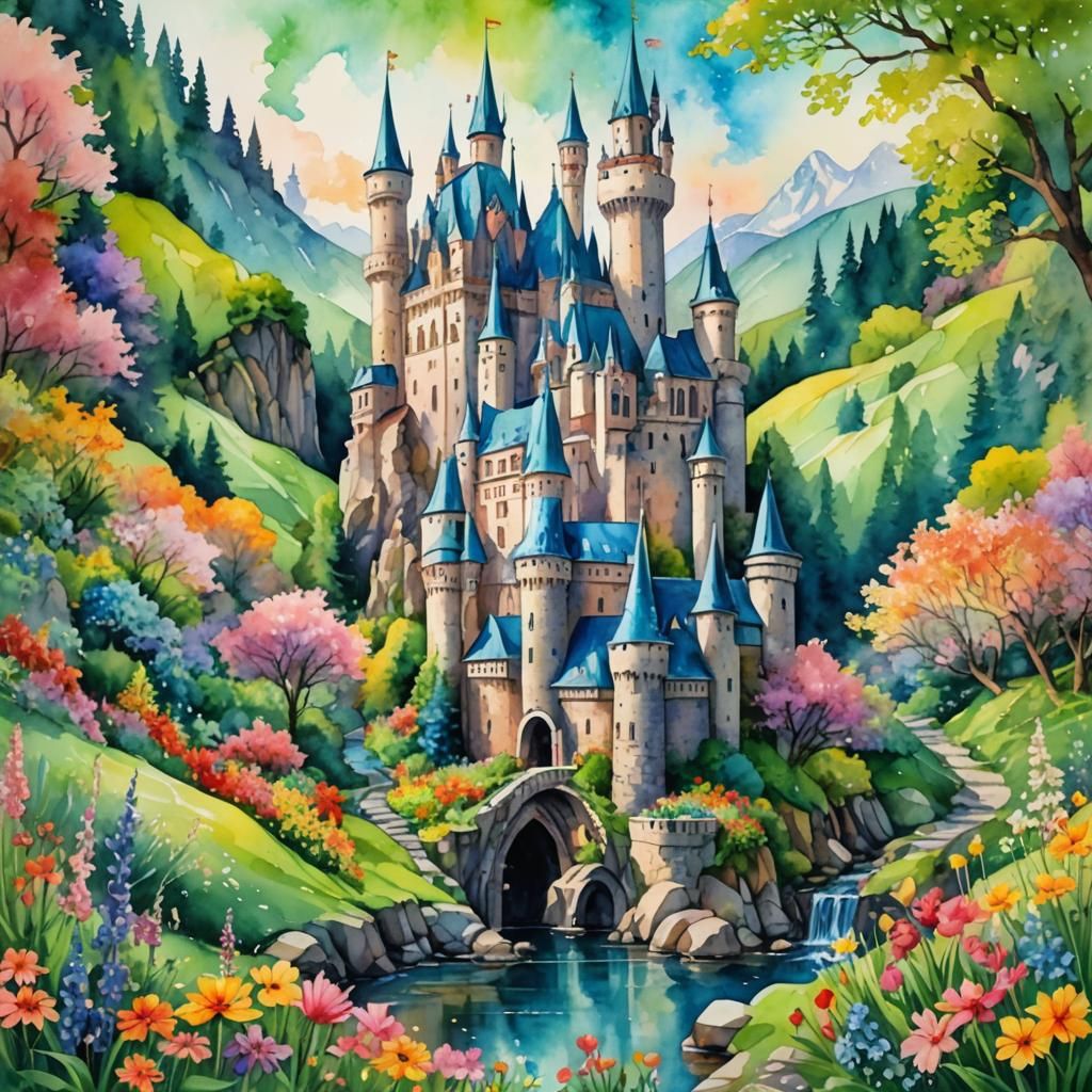 spring castle - AI Generated Artwork - NightCafe Creator