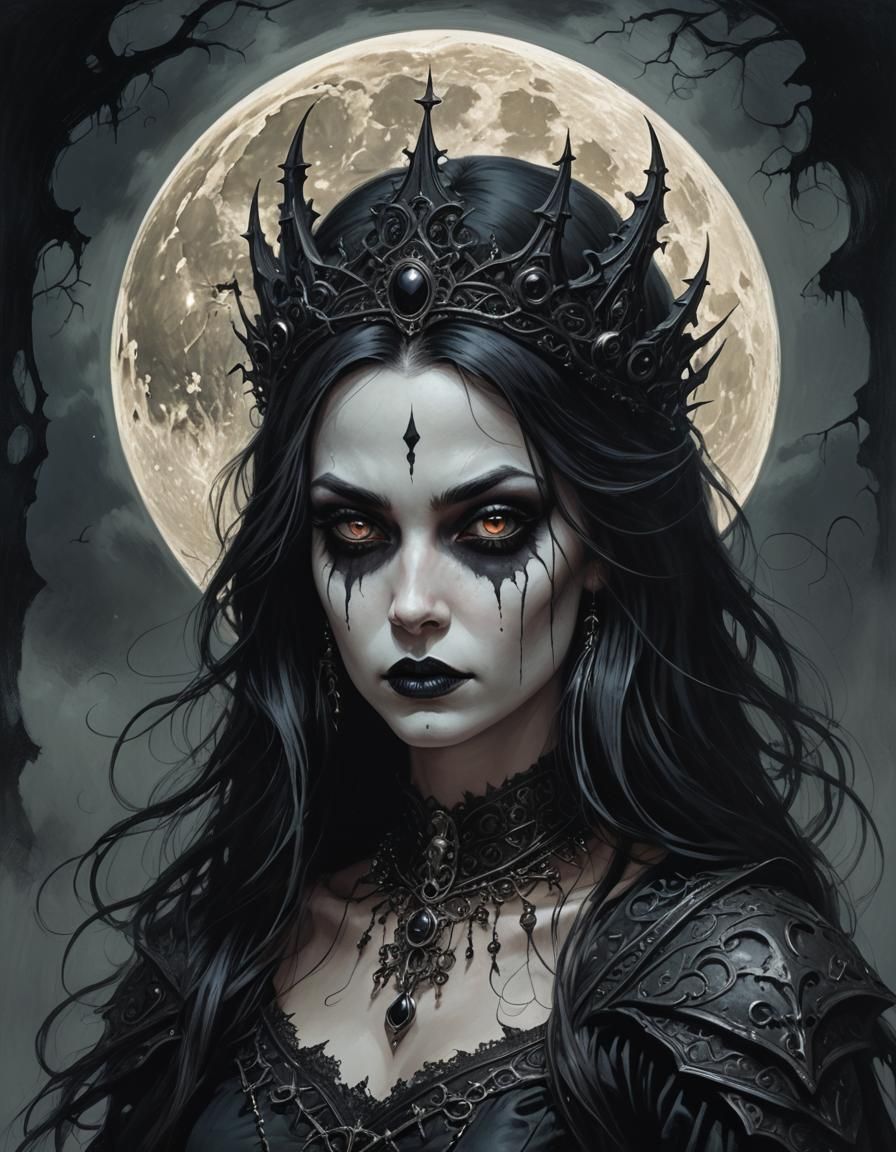 dark beautiful gothic moon princess - AI Generated Artwork - NightCafe Creator