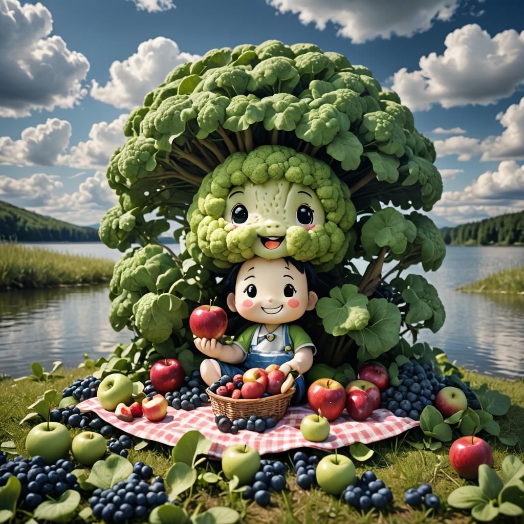The Broccoli Picnic. - AI Generated Artwork - NightCafe Creator