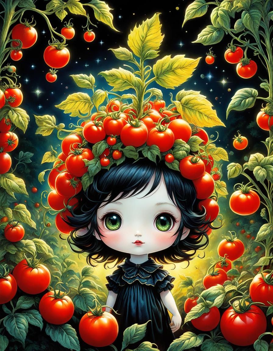 The Cherry Tomato Fae - AI Generated Artwork - NightCafe Creator