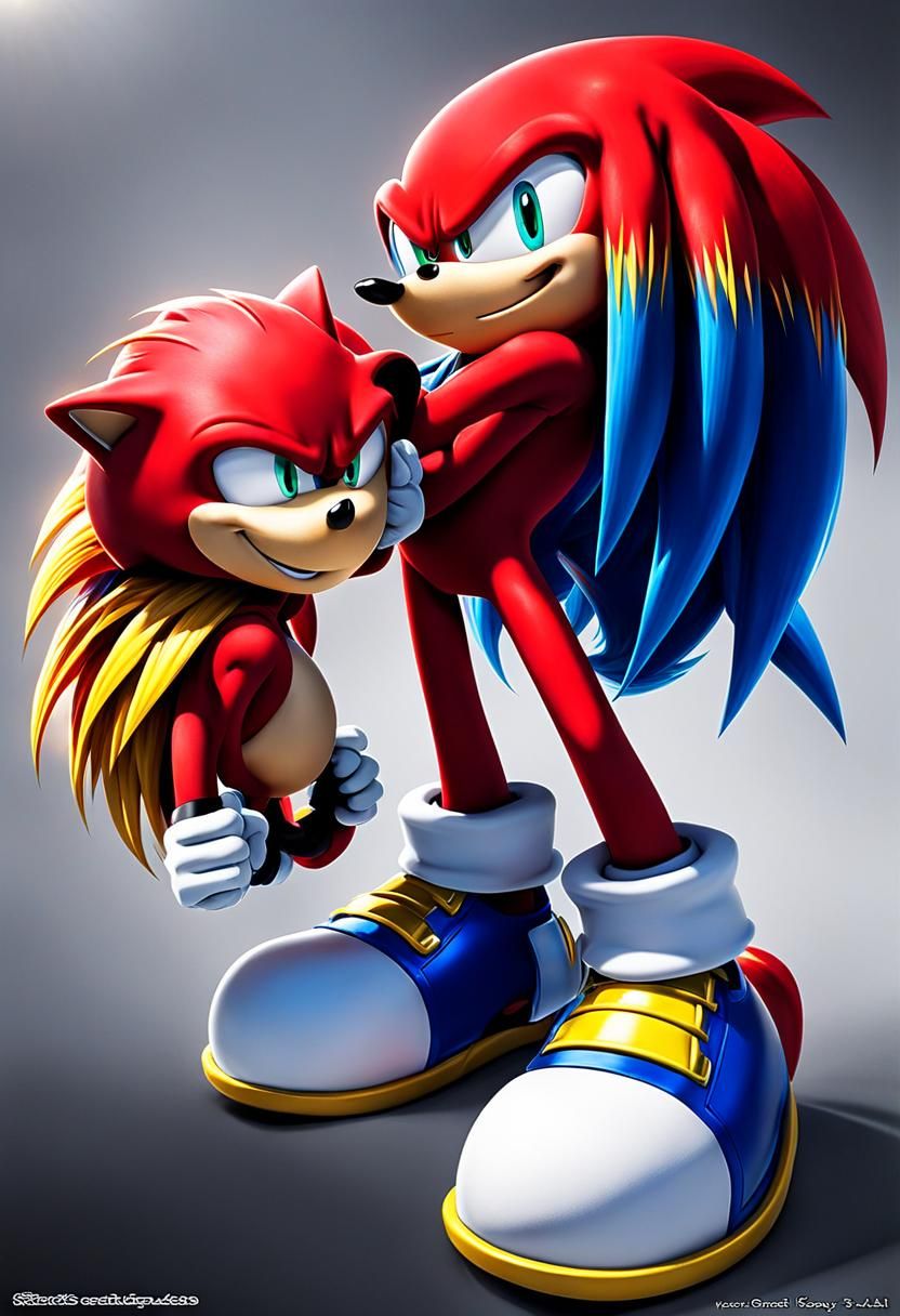 Knuckles the Echidna with two eyes from Sonic the Hedgehog has a simple ...