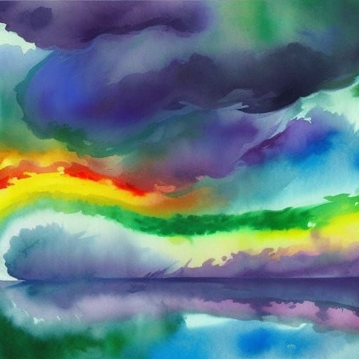 Mysterious and unnatural rainbow. Frightening. Off-kilter. Unnerving ...